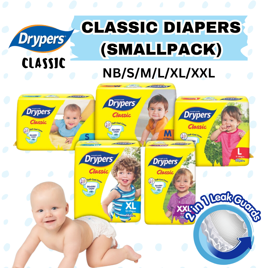 DRYPERS CLASSIC / BABY DIAPERS (SMALL PACK) | Shopee Singapore
