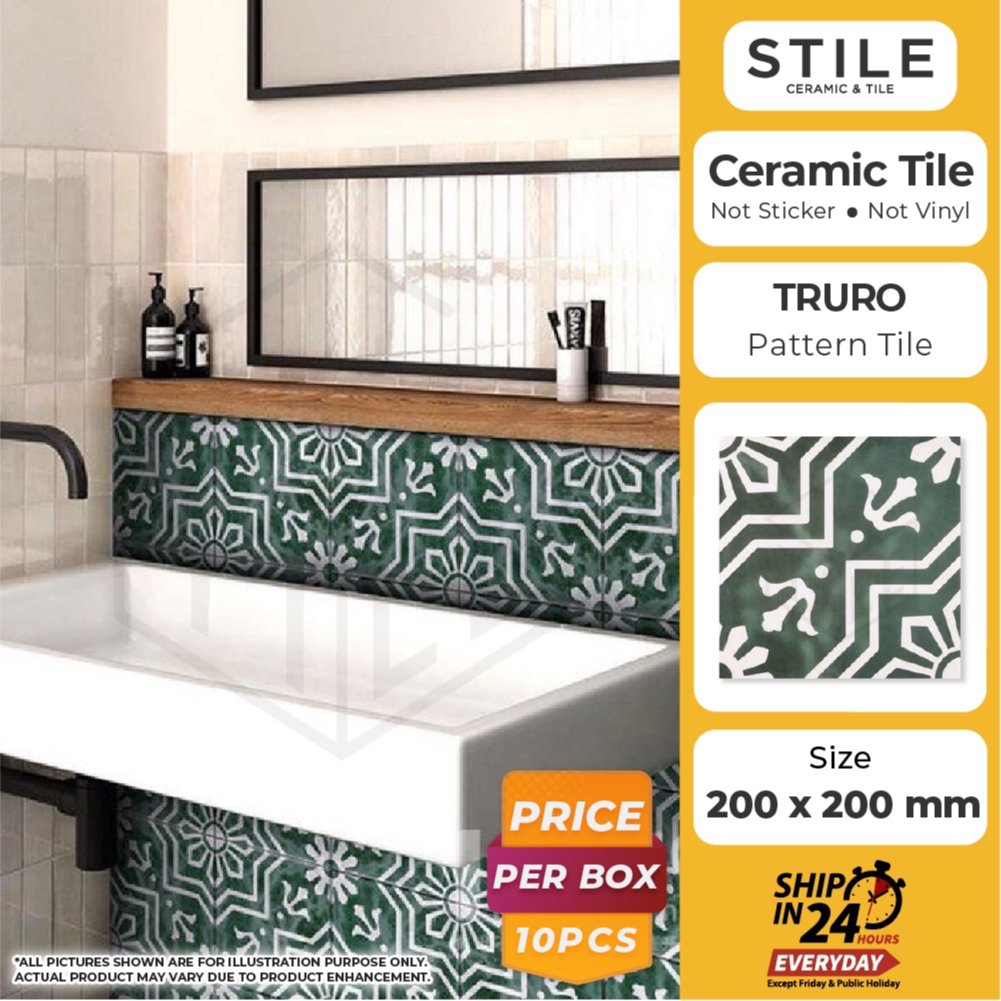 [REAL TILE]10PCS TRURO PATTERN TILES/MOZEK/CERAMIC TILES/MOZEK DAPUR ...