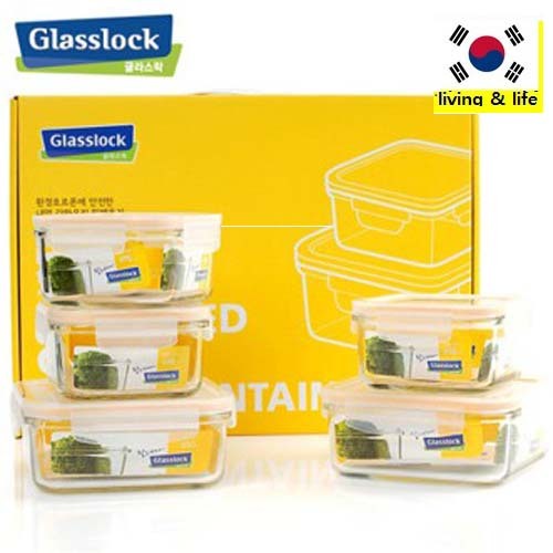 Korean GlassLock sealed Container box Square type ( 한국글락스락 밀폐용기 ...