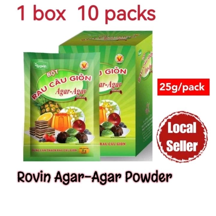[Halal] Rovin Agar-Agar Powder 25gX10packs Vietnam Crunchy Crispy Jelly ...