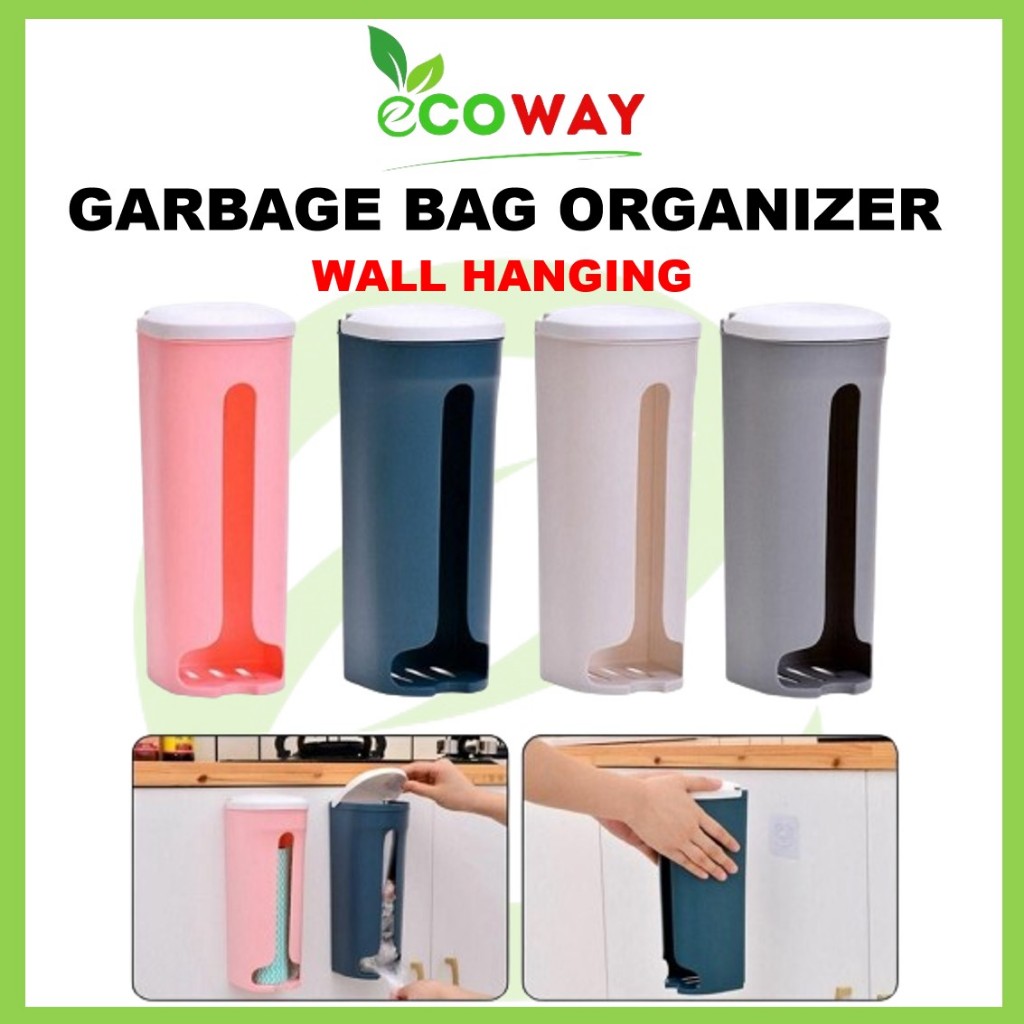 Kitchen Garbage Bag Storage Box Organizer Wall Hanging Trash Bag ...