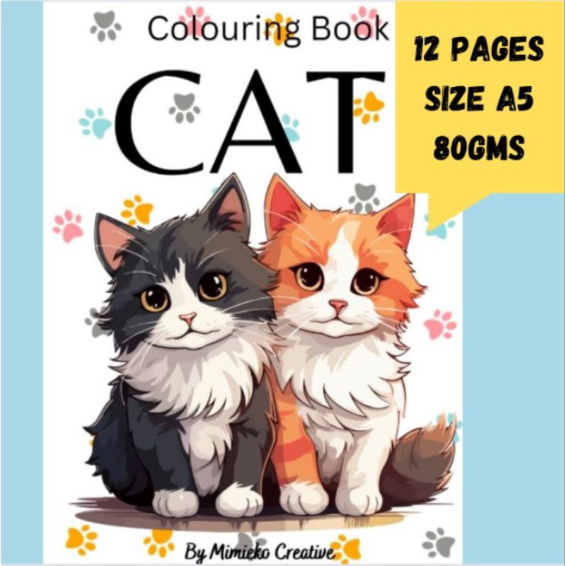 CAT Colouring Book for Kids Mini Size A5 Buku Mewarna Kucing Kanak ...