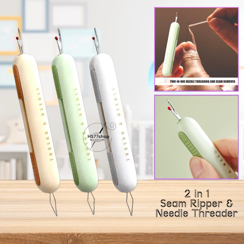 [ 2 in 1 ]Sewing Seam Rippers and needle threader / Penetas dan alat ...