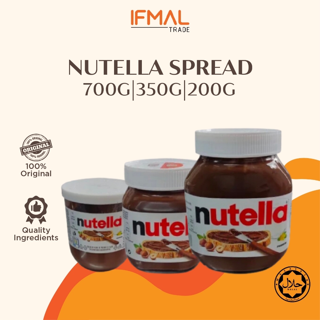 Nutella Spread 700g | 350g | 200g Hazelnut Chocolate Spread Coklat ...