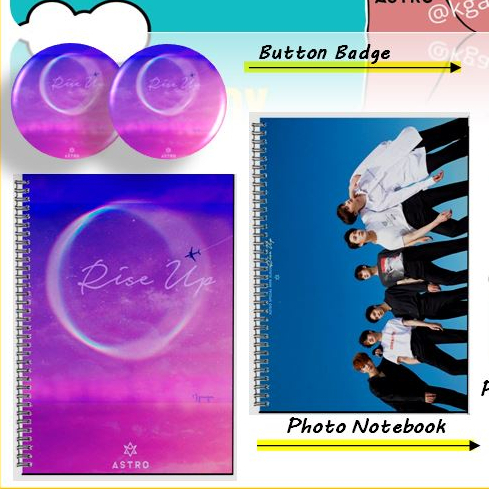 [ASTRO] FANKIT ASTRO RISE UP EUNWOO MJ JINJIN PHOTOCARD NOTEBOOK TICKET ...