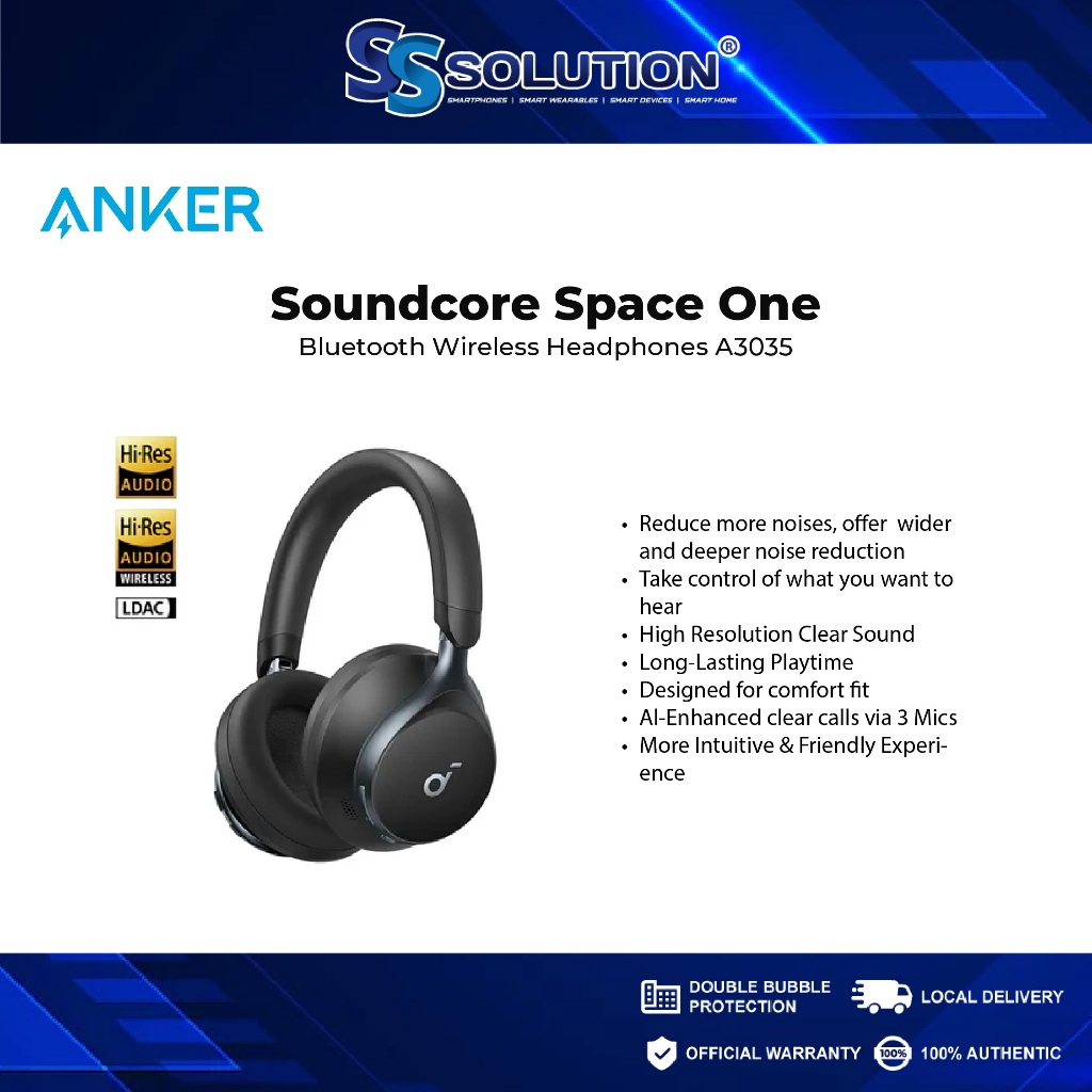 Anker Soundcore Space One Bluetooth Headphones (A3035) | Shopee Singapore