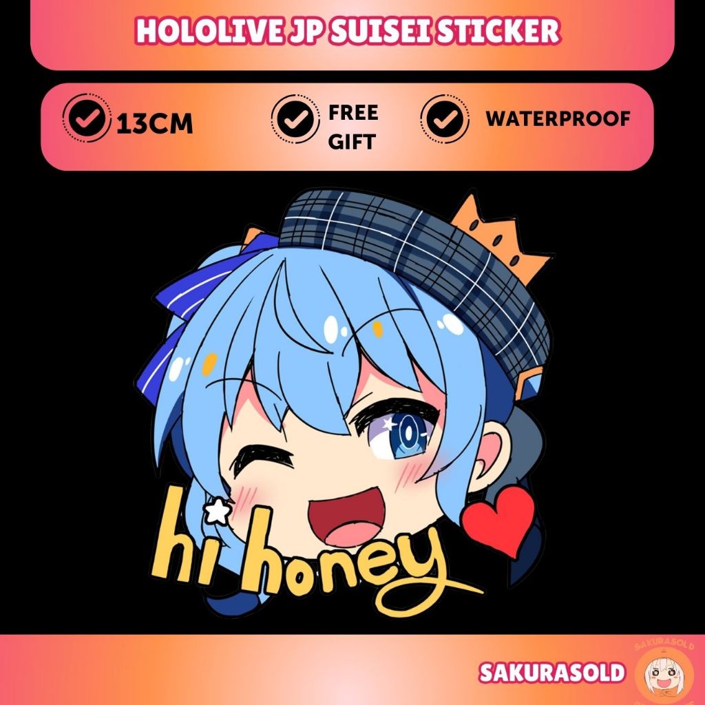 Hololive Hoshimachi Suisei Waterproof Sticker Hololive JP Stickers ...