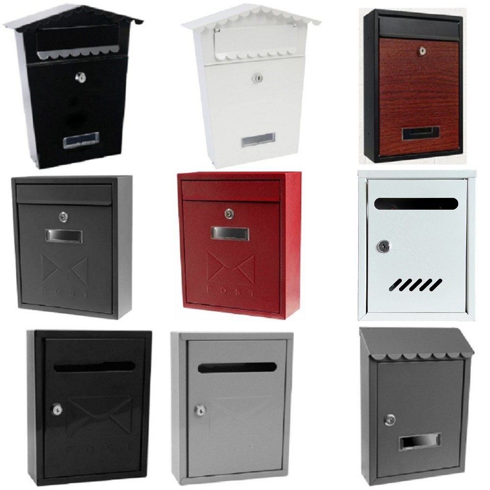 TRENY Steel Letter Box Post Mailbox Trendy USA Mail Wooden Grain Besi ...