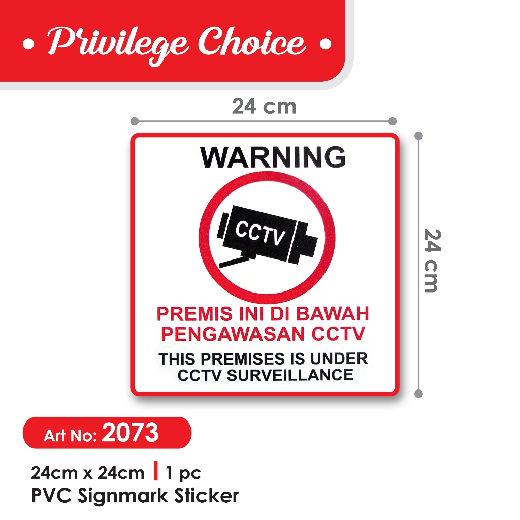 Cctv Sign Sticker / Tanda Pelekat cctv / Cctv Signage / Cctv Signmark ...