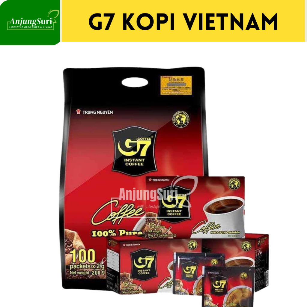G7 Pure Black Instant Coffee Trung Nguyen Coffee Kopi Vietnam | Shopee ...