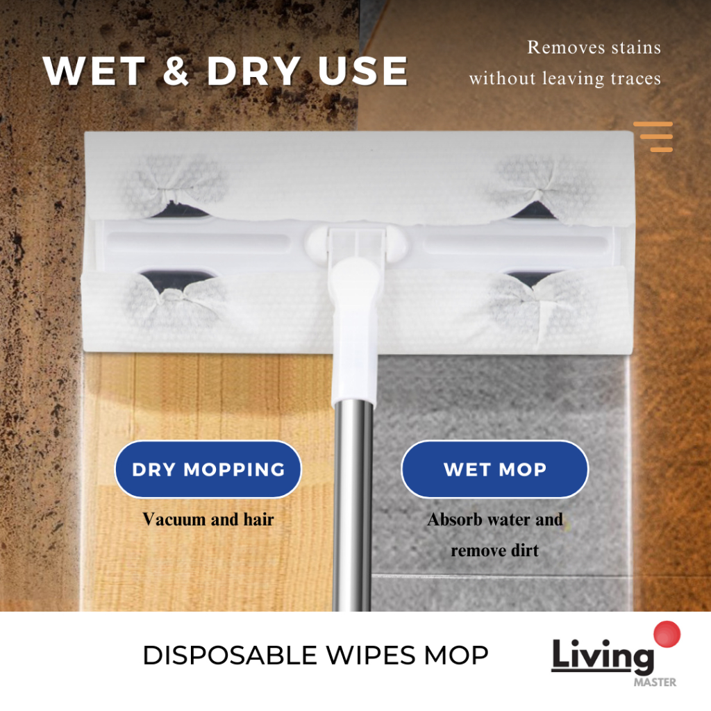 Dust Removing Mop 360 Degrees Rotatable Cleaning Mop Detachable Lantai ...
