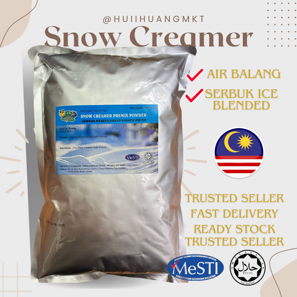 Snow Creamer Premix Powder 1KG Serbuk Pracampuran Krimer Putih 1KG 雪泡奶精 ...