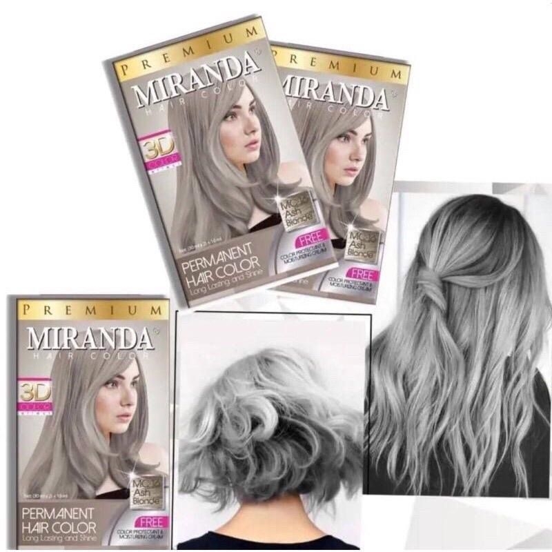 Miranda Hair Color Ash Blonde/Gray Silver Hair Dye New Pack | Shopee ...