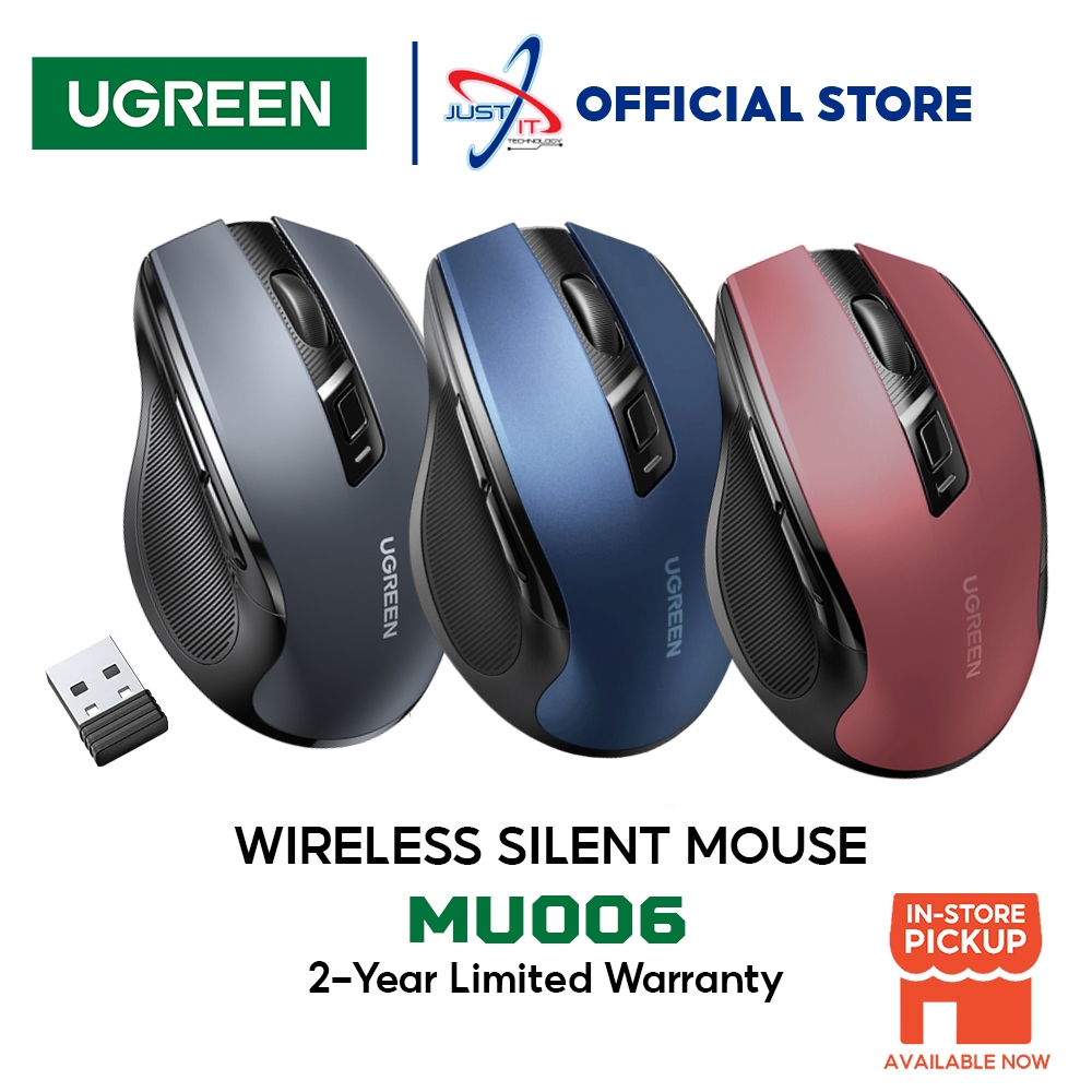 UGREEN MU006 2.4G WIRELESS MOUSE WITH 6 BUTTON & 4000DPI - ( BLUE / RED ...