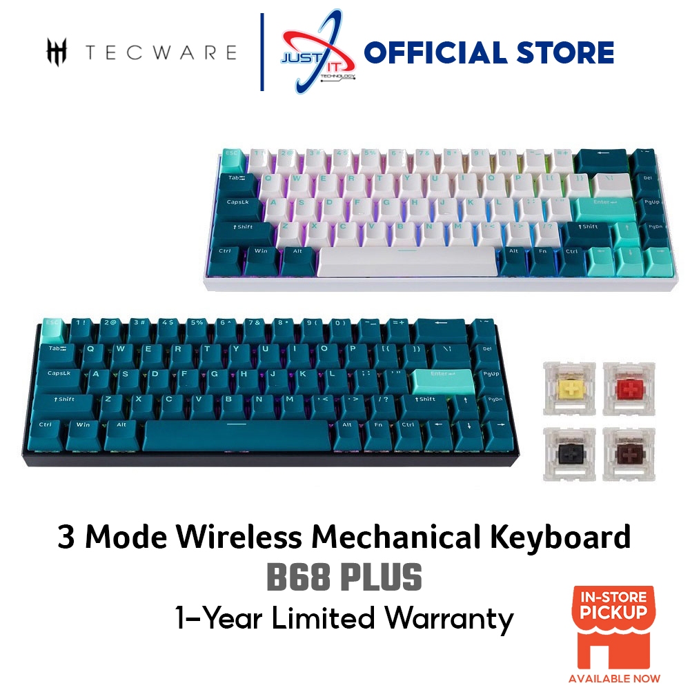 TECWARE B68 PLUS 3 Mode Wireless Mechanical Keyboard | Shopee Singapore