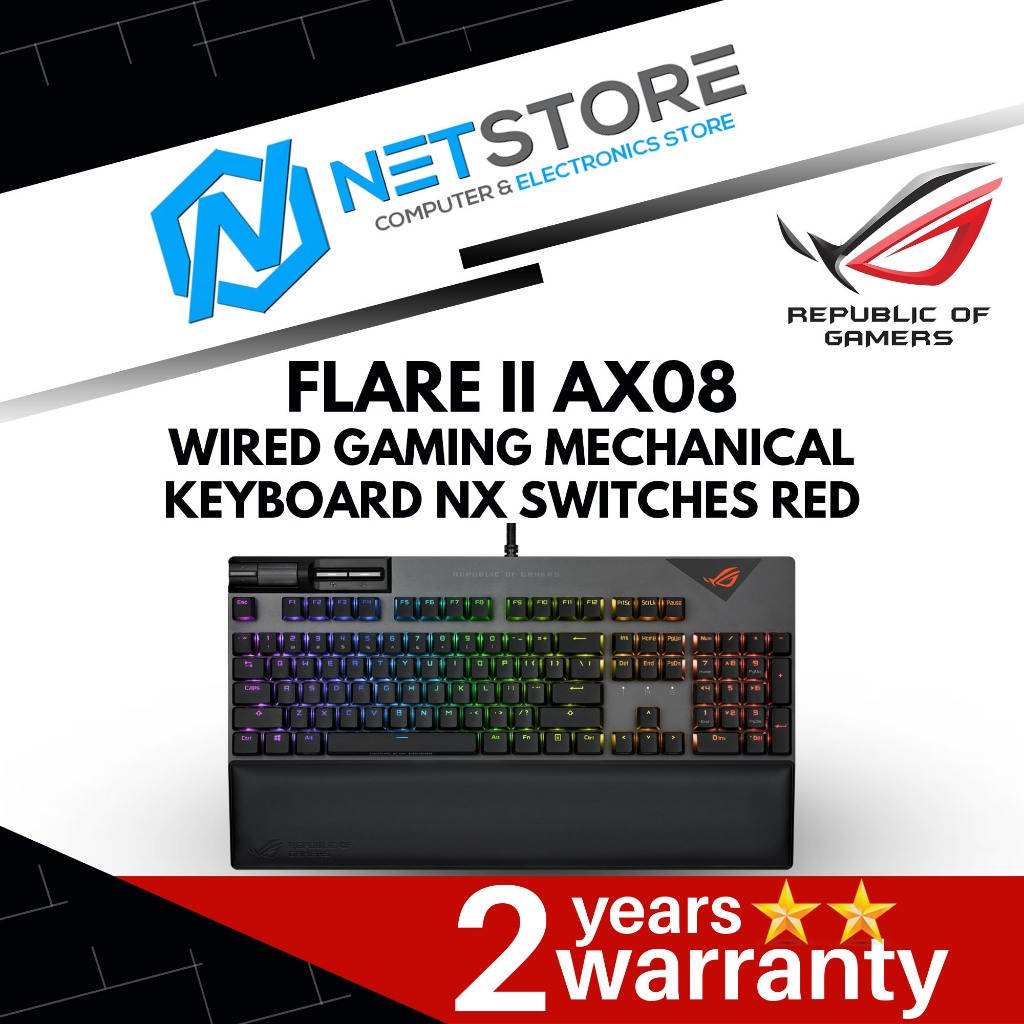 ASUS ROG STRIX FLARE II XA08 WIRED GAMING MECHANICAL KEYBOARD - NX ...