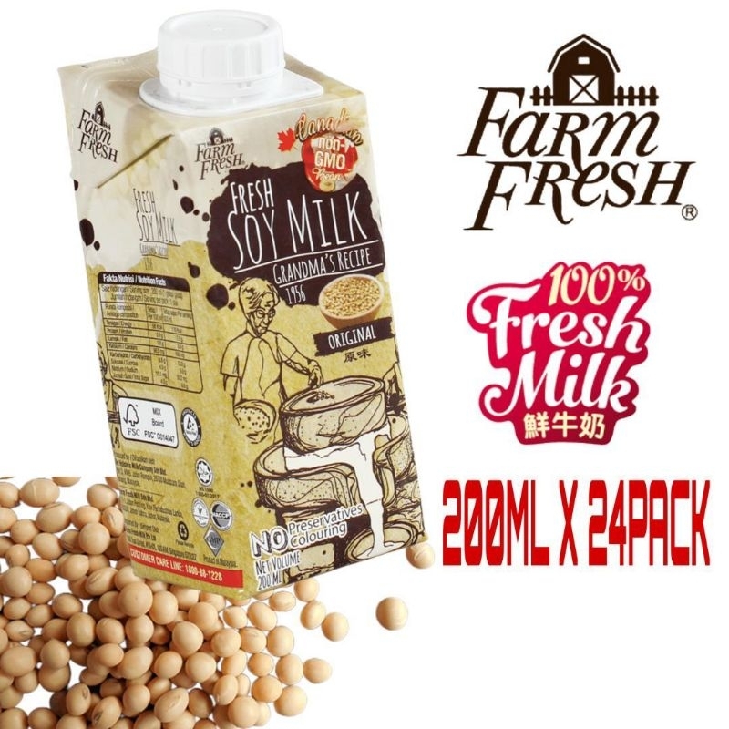 FARM FRESH UHT SOY MILK (200ML x 24Pack) | Shopee Singapore