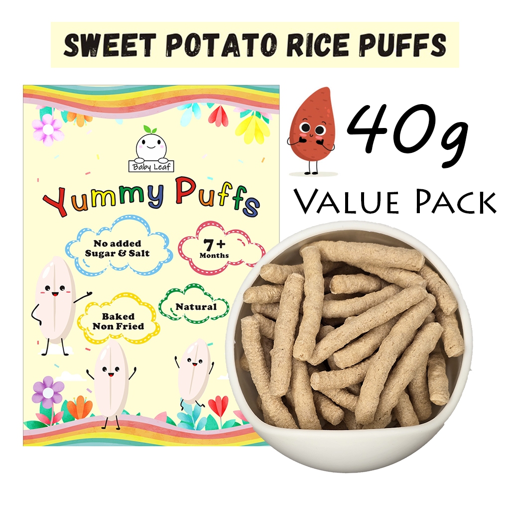 [Baby Leafy] Yummy Puffs Sweet Potato Exp. 06/2025 Rice Stick 40g 7m ...