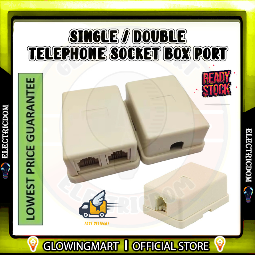 1/2-Port RJ11 6P4C telephone connection box RJ11 6P4C Keystone Jack ...