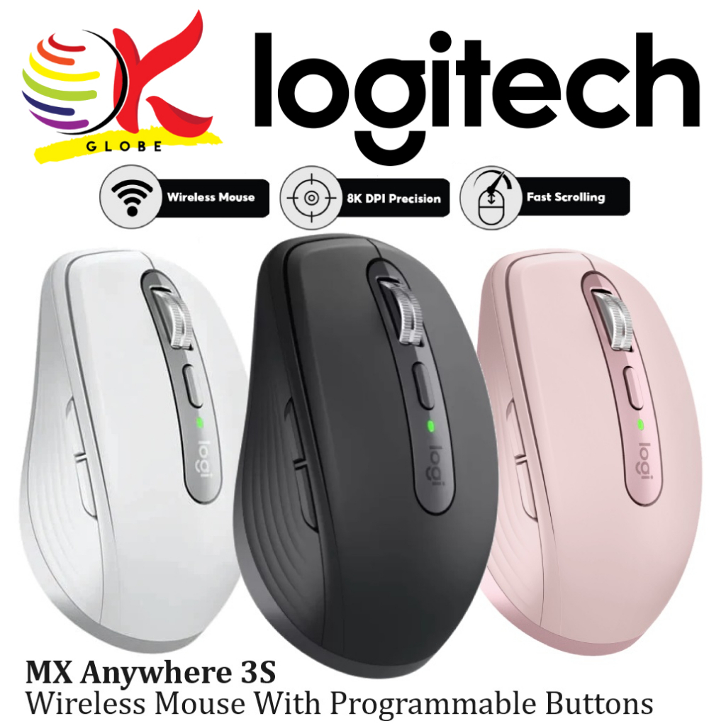 LOGITECH MX ANYWHERE 3S COMPACT WIRELESS MOUSE 8000DPI / FAST SCROLLING ...