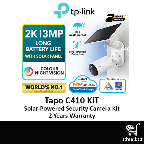 TP-Link TAPO C410 C410 KIT 2K/3MP Wire Free Solar Powered CCTV Camera ...
