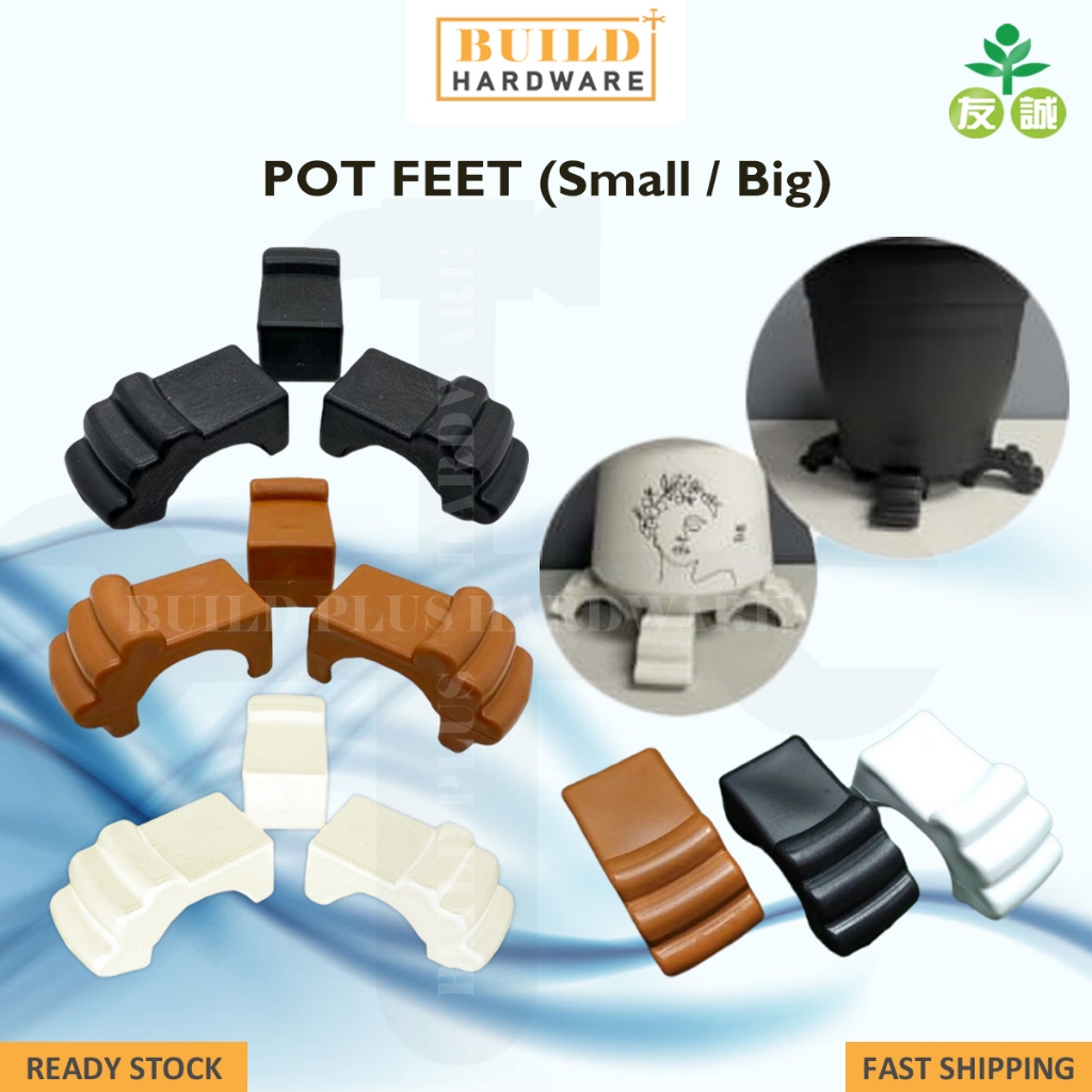 YEW SENG Gardening Plastic Flower Pot Feet (Pack of 3Pcs) Small / Big ...