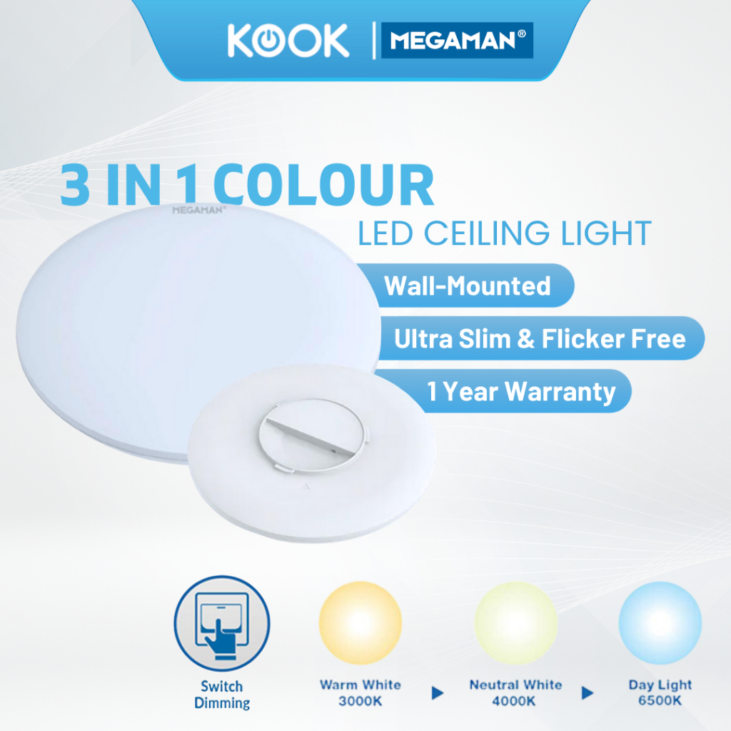 MEGAMAN Ceiling LED 24/36W Switch Dimming 3 in 1 Colour Lampu Syiling ...