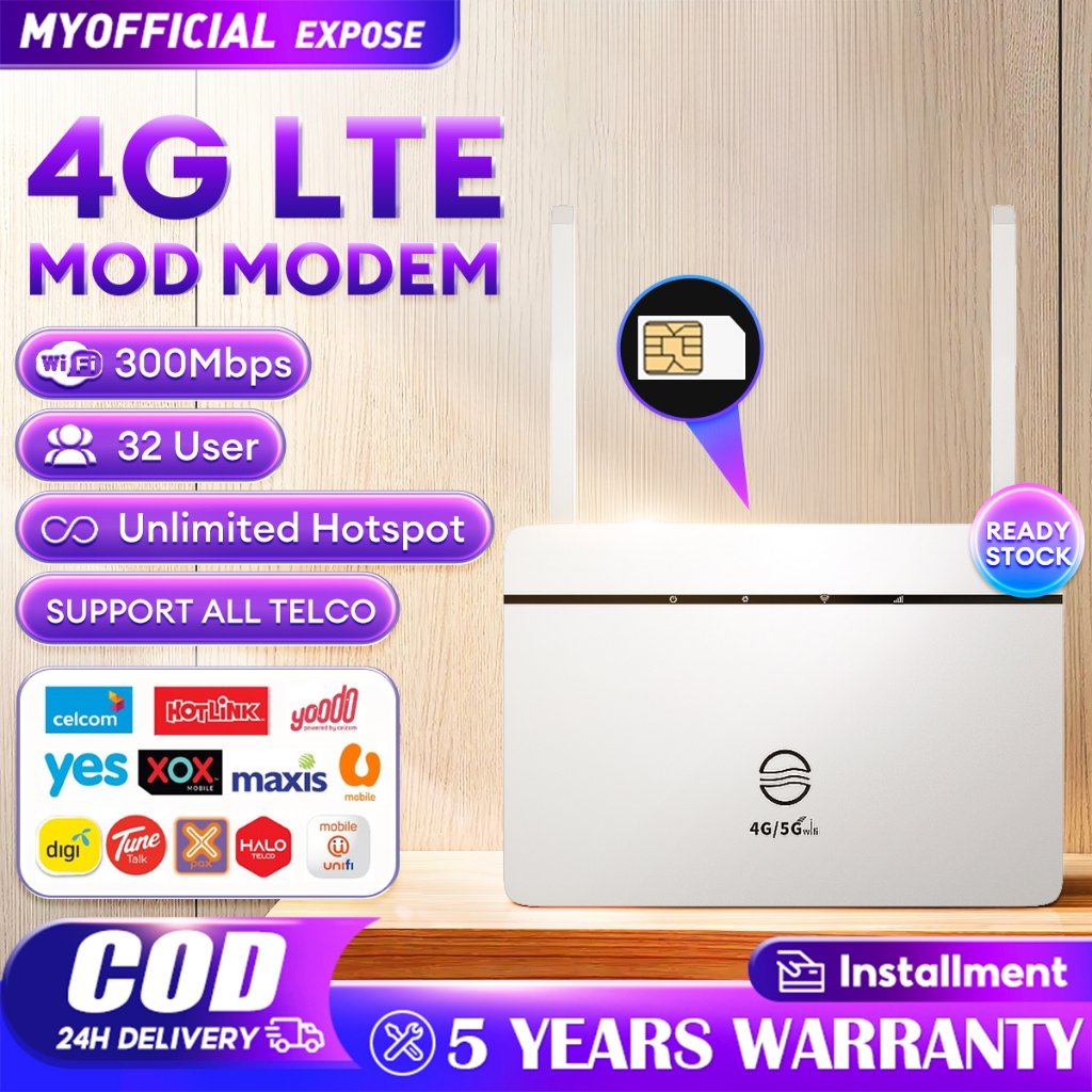 5G Modem Wifi Modified Unlimited Router Internet Sim Router 300mbps LTE ...