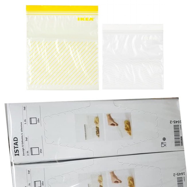 (Clearance) «IKEA» Resealable Plastic Zip bag yellow/white 50 pcs Beg ...