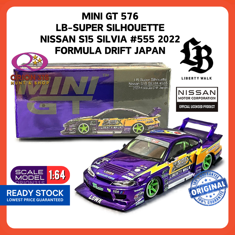 Mini GT 576 LB-Super Silhouette Nissan S15 Silvia 555 2022 Formula Drift Japan RHD Sealed Box ...