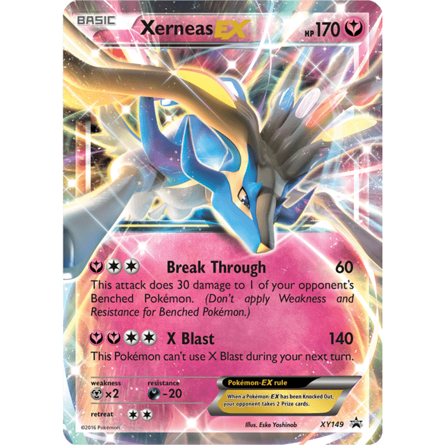 Pokémon TCG Xerneas Card - Card Sticker/Touch n Go Card Sticker Cover ...