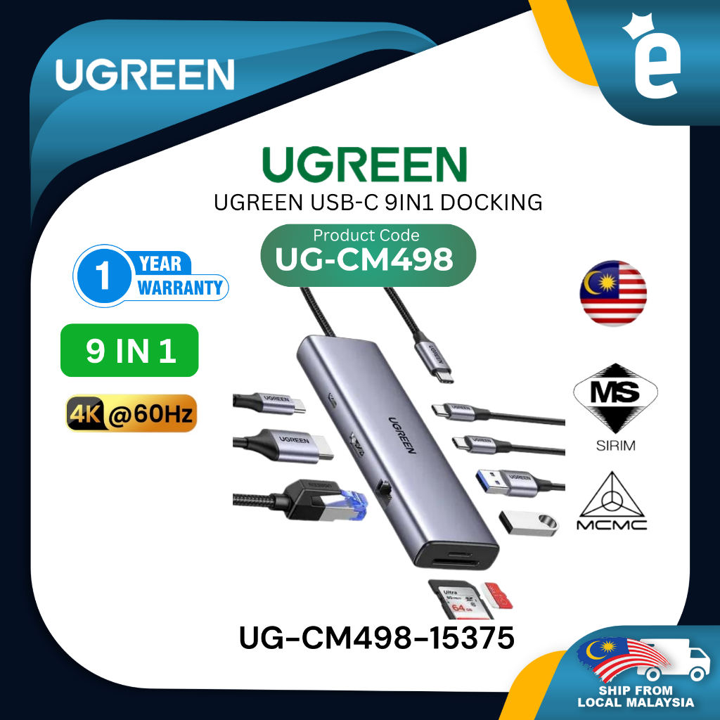 UGREEN CM498 USB-C 9 IN 1 DOCKING MULTIFUNCTIONAL DOCKING ADAPTER HUB ...