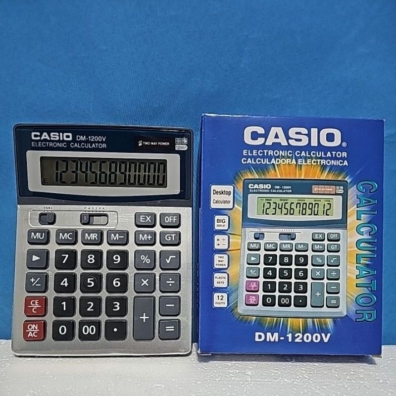 CASIO DM-1200V ELECTRONIC 12- DIGITS CALCULATOR BIG DISPLAY 2 WAY POWER | Shopee Singapore