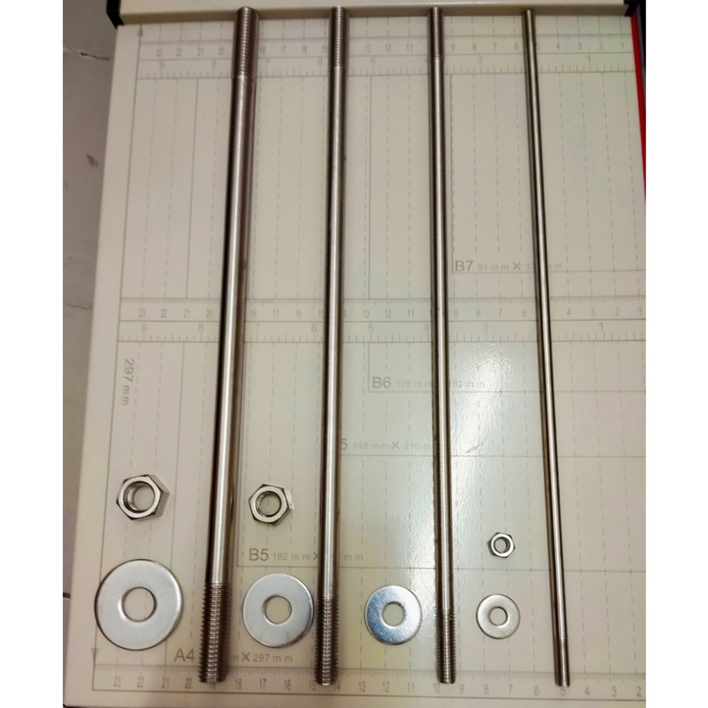 304 M6M8/M10/M12 Stainless Steel Wall Screw, Long Stud Bolt, Double Screw Nut | Shopee Singapore