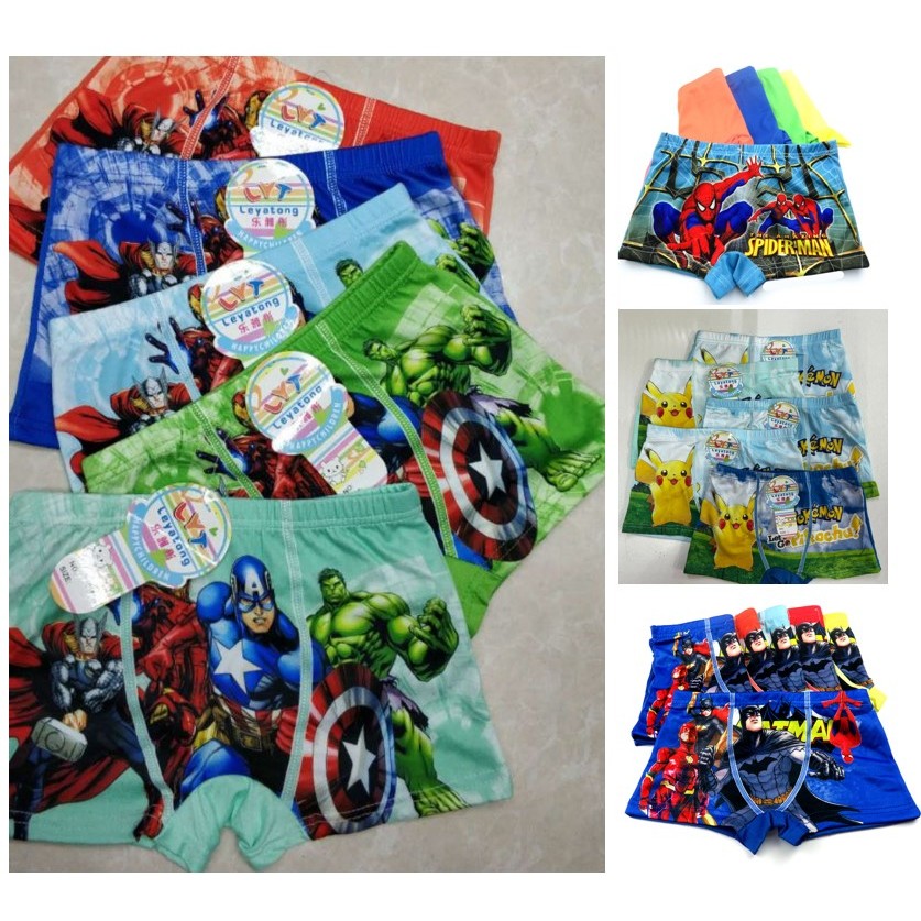 [5 helai/set] Cartoon Printed Boxer Boy Panties/Children Underwear ...
