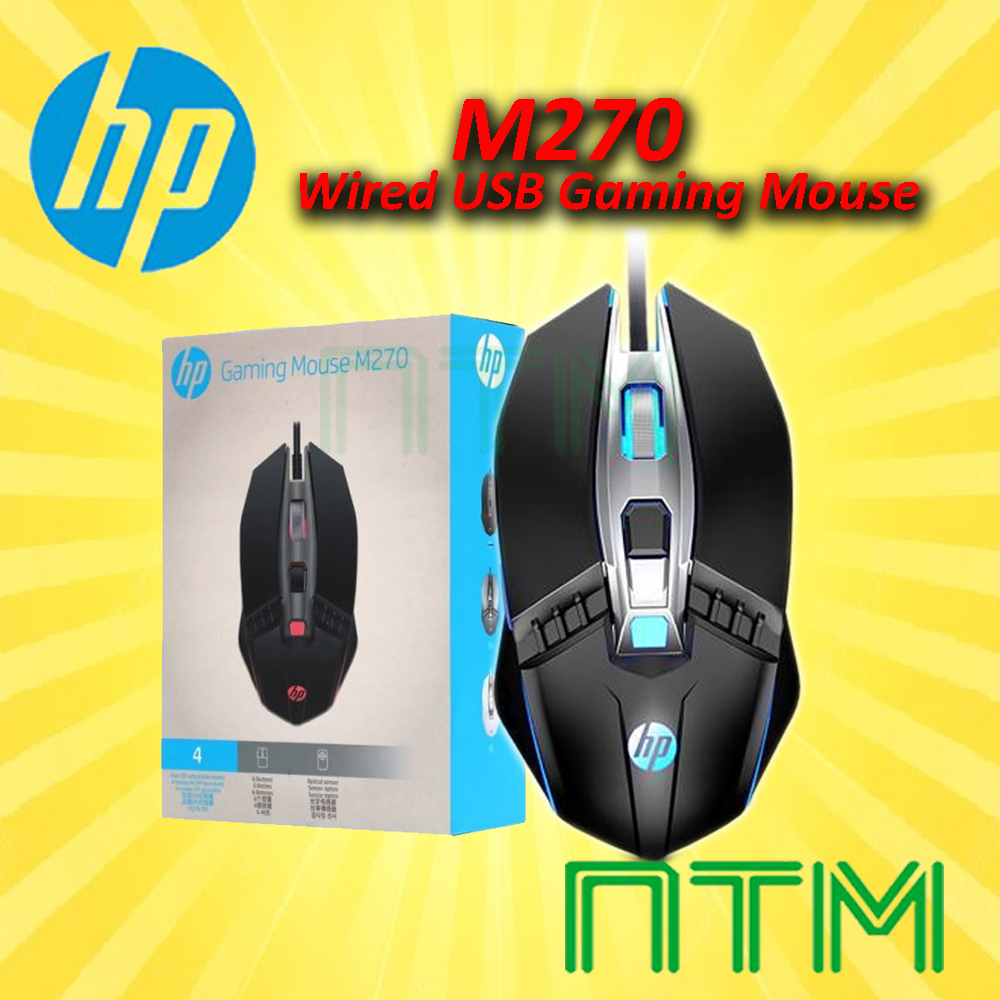 HP M270 GAMING MOUSE WITH 6 BUTTON 2400DPI USB WIRED GAMING MOUSE RGB Optical Mouse - Black ...