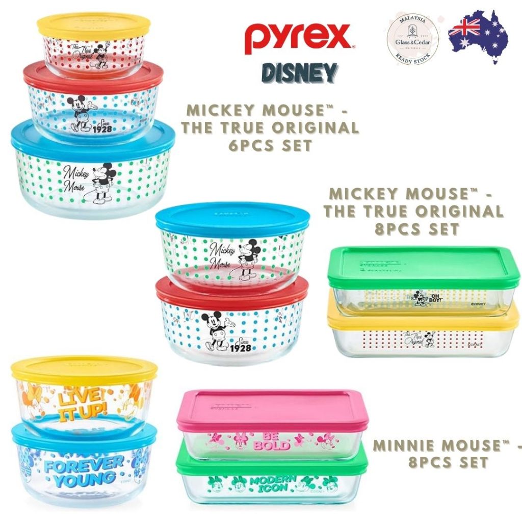 (IMPORTED ) PYREX DisneyTM Mickey Mouse & Minnie Mouse Glass Storage ...