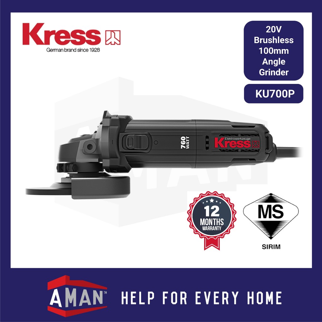 KRESS KU700P 760W 4" 100mm Angle Grinder Cutting Grinding Polishing ...