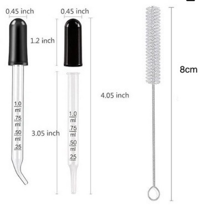 1ml Glass Dropper Straight/Curved Measuring Pipette Dropper | Shopee ...