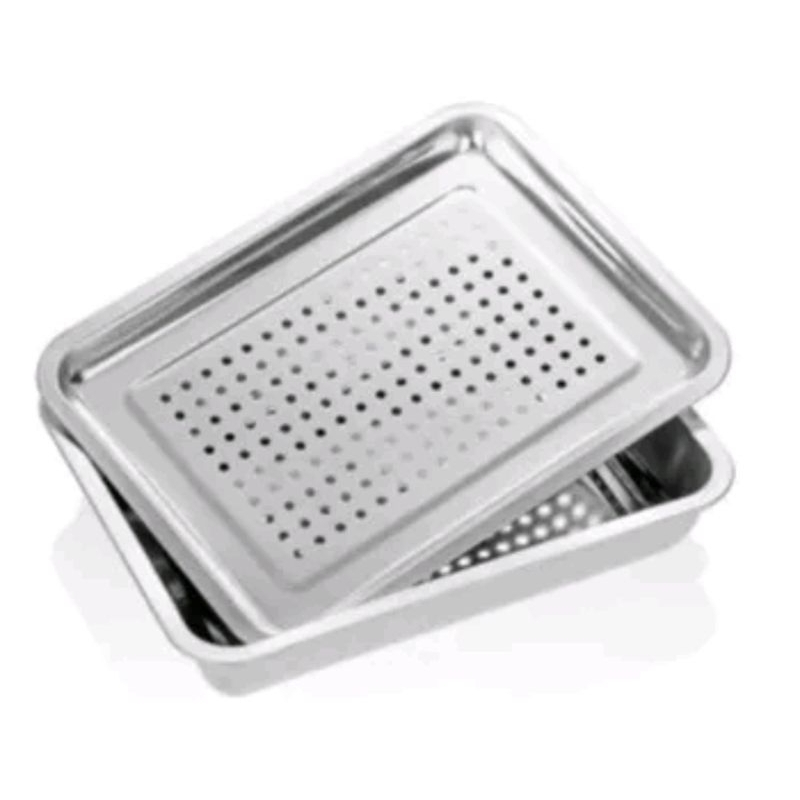 Stainless Steel Rectangle Water and Oil Strainer Tray With Holes ...