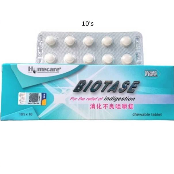 Biotase Indigestion Chew Tab Digestive enzymes For Stomach Bloating 10 ...