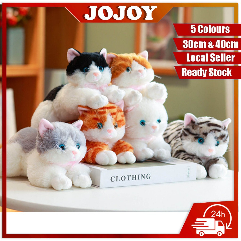 JOJOY Cat Plush Toys With Sounds Plush Simulation Cat with Meow Sound ...