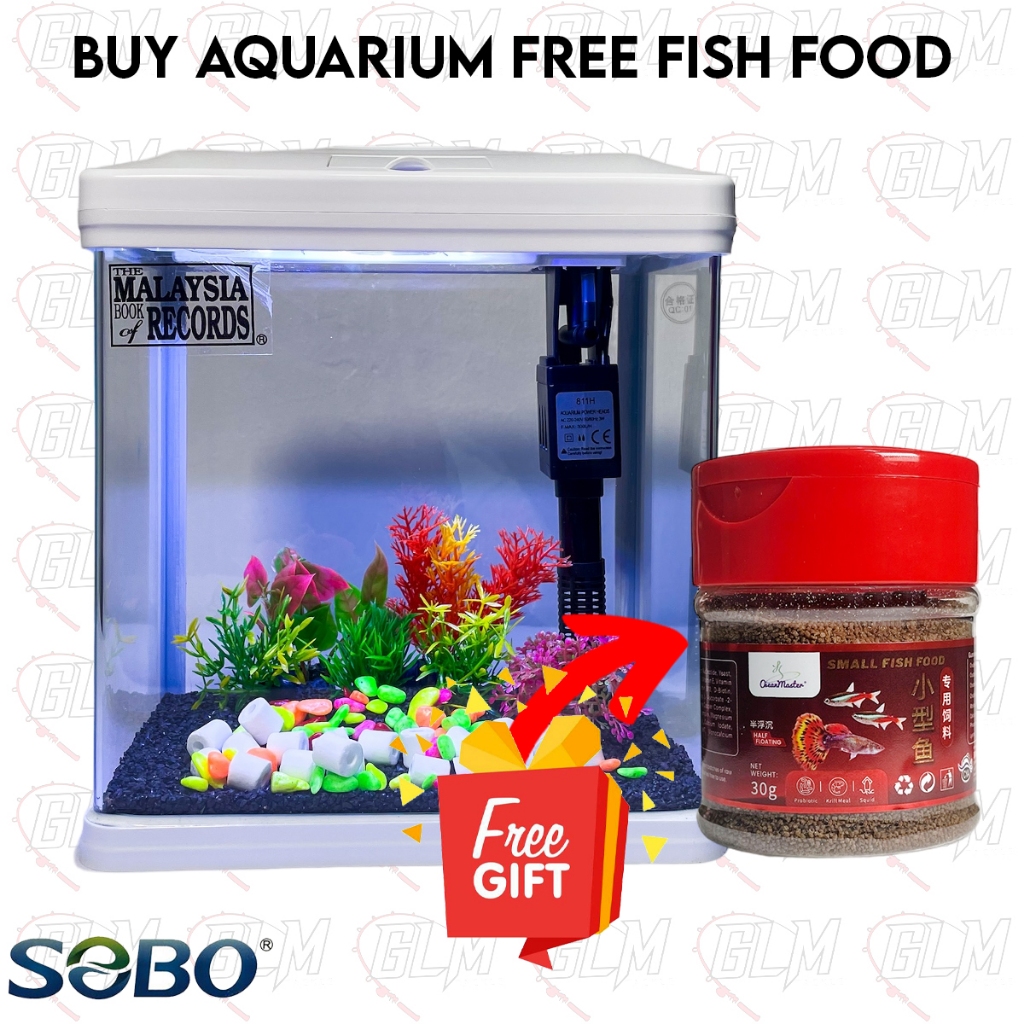 SOBO Mini Aquarium T-240F Fish Tank Set Lengkap (Pump, Filter, Led ...