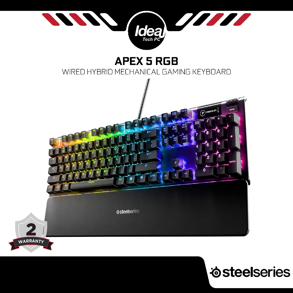 Steelseries APEX 5 RGB | Hybrid Mechanical Gaming Keyboard | Shopee ...
