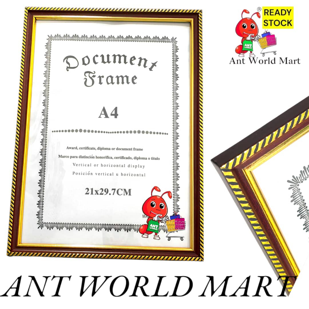 Acrylic Frame Certificate Frame A4 Document /Frame Hiasan Dinding ...