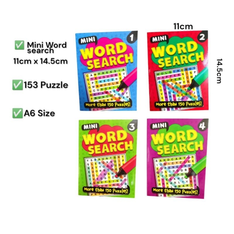 Mini Word Search (More Than 150 words search) | Shopee Singapore
