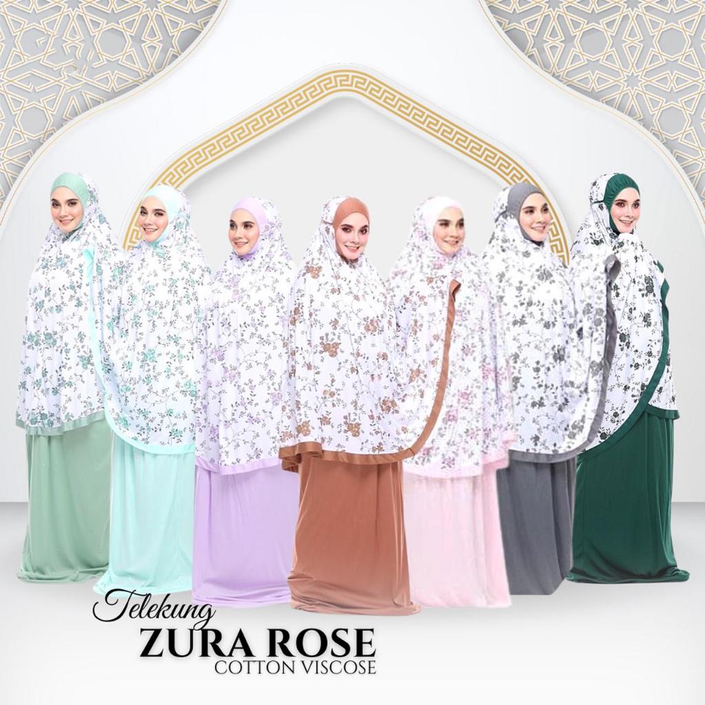 Telekung Printed Bunga Rose/ Telekung Zura Rose/ Telekung Viscose ...
