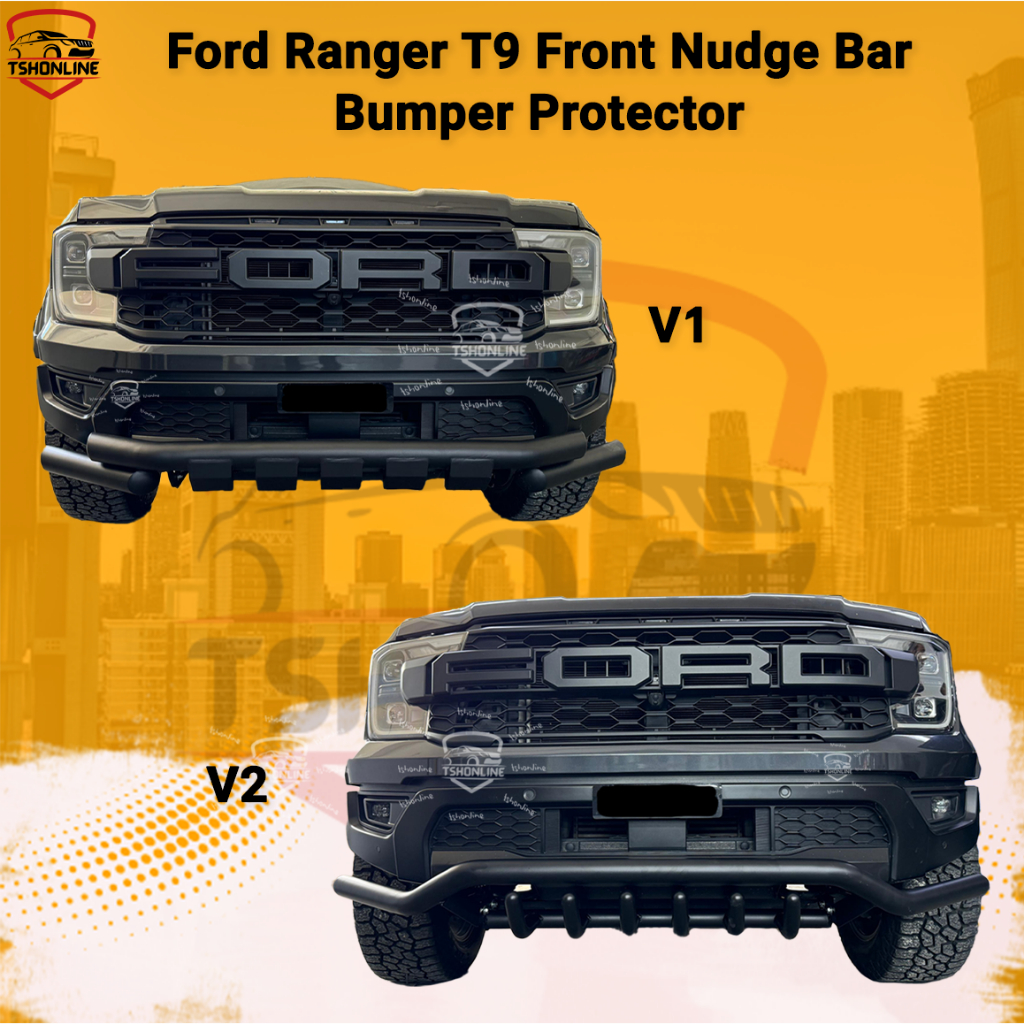 Ford Ranger T9 Front Nudge Bar XL XLT XLT Plus Wildtrak Raptor Nudge ...