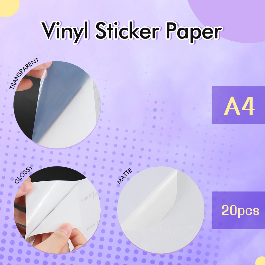 Vinyl Inkjet Sticker A4 Size Self Adhesive Paper sticker Inkjet Printer ...