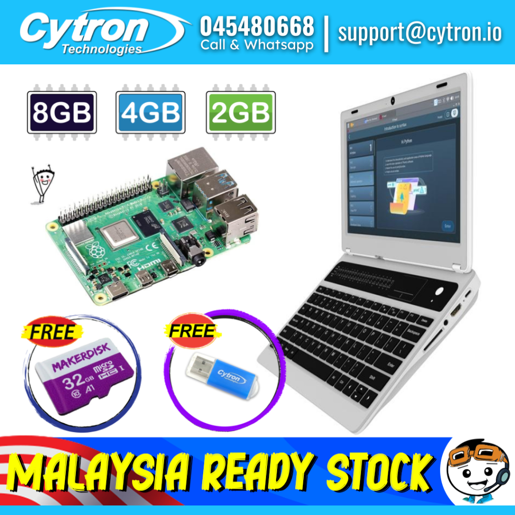 CrowPi L Basic - Real Raspberry Pi Laptop Kits | Shopee Singapore